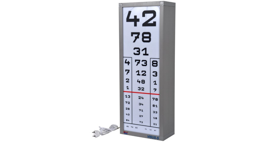 LED-es Látásvizsgáló tábla 1 oszlopos 1 db tetszőleges előlappal együtt ...